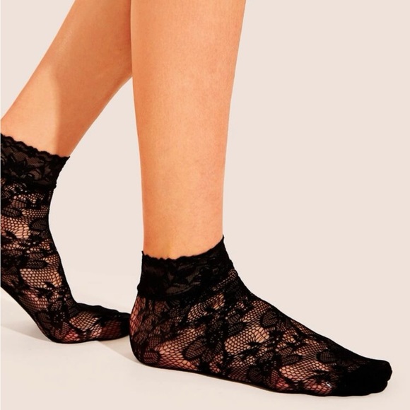 Rebellious Rose | Accessories | Lace Trim Sheer Mesh Socks 3pairs ...